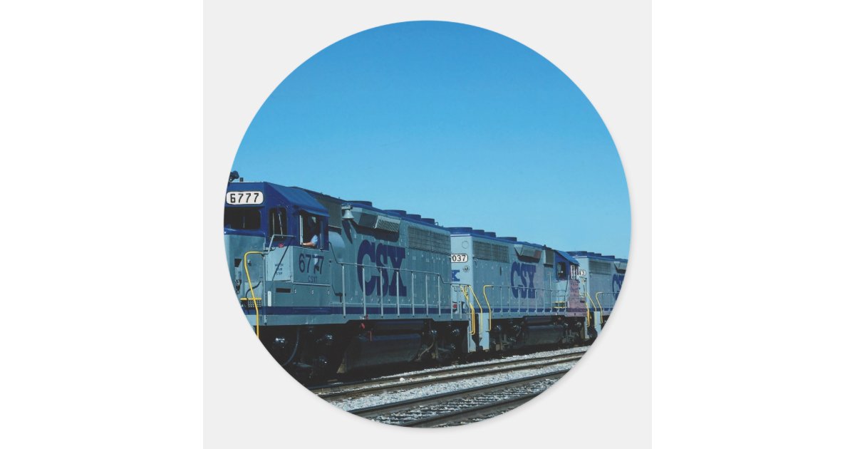 CSX, EMD CLASSIC ROUND STICKER | Zazzle