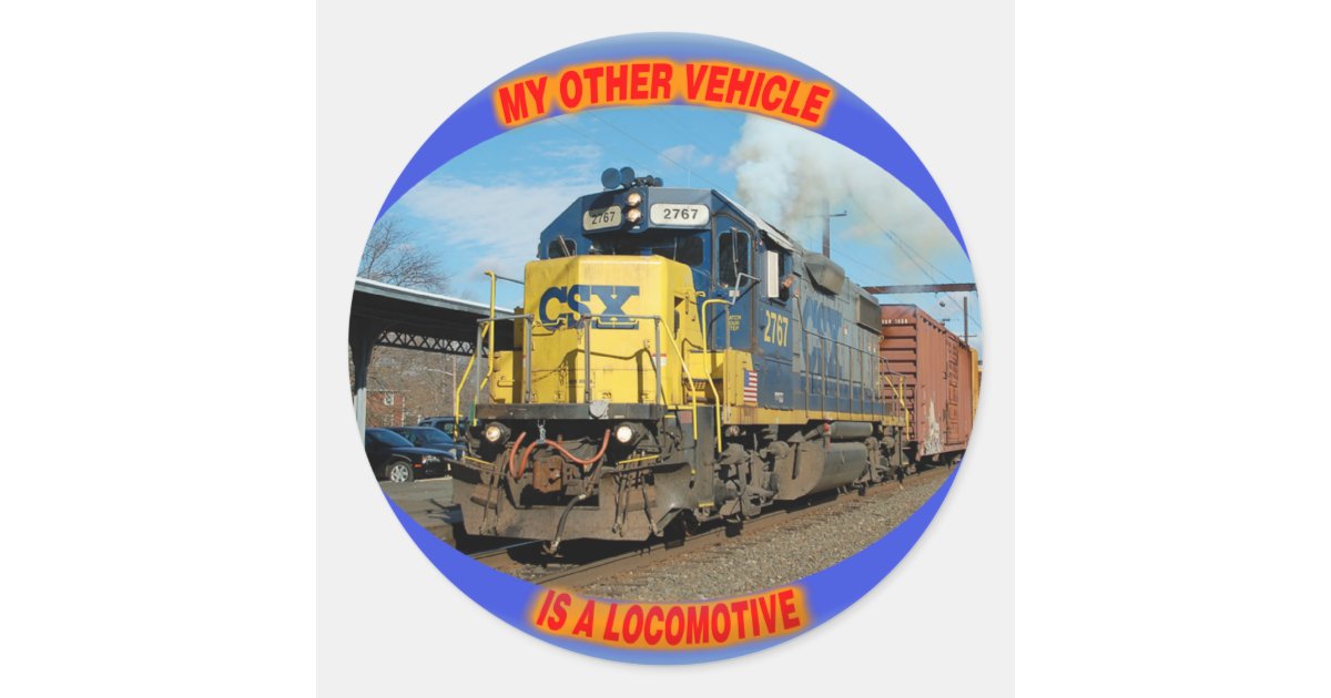 CSX Locomotive Classic Round Sticker | Zazzle