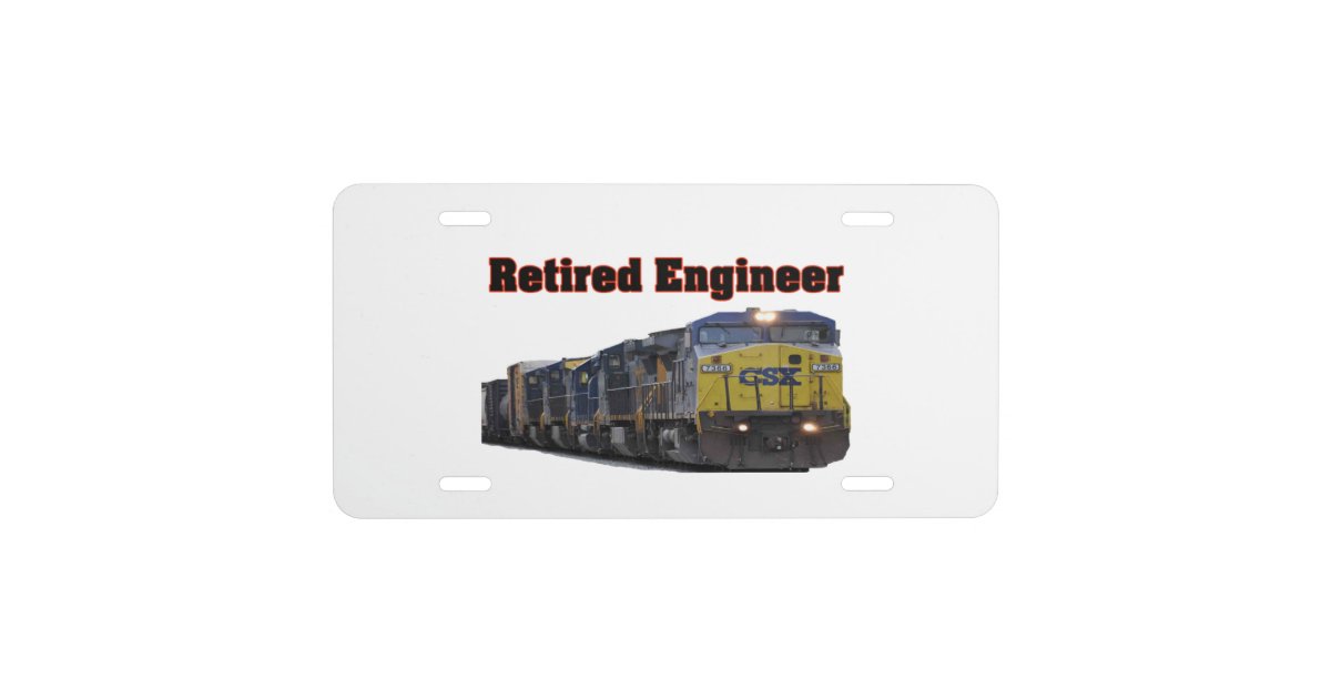 CSX Retired Engineer License Plate | Zazzle