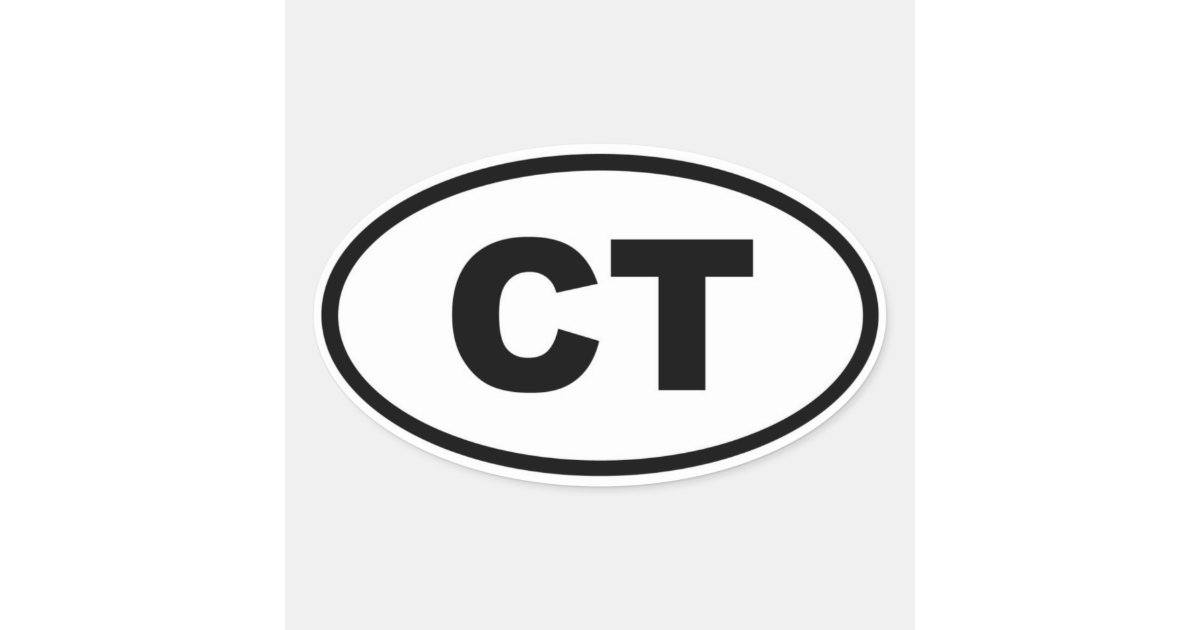CT Connecticut Oval Sticker | Zazzle