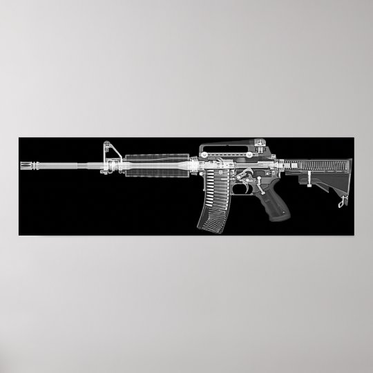 CT/X-ray poster from real AR-15 rifle! High detail | Zazzle.com