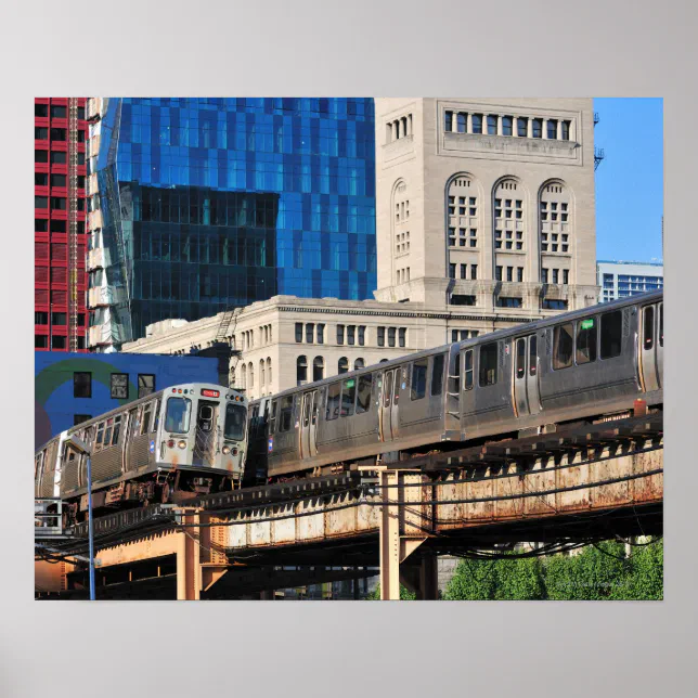 CTA rapid transit Orange Line and Green Line Poster | Zazzle
