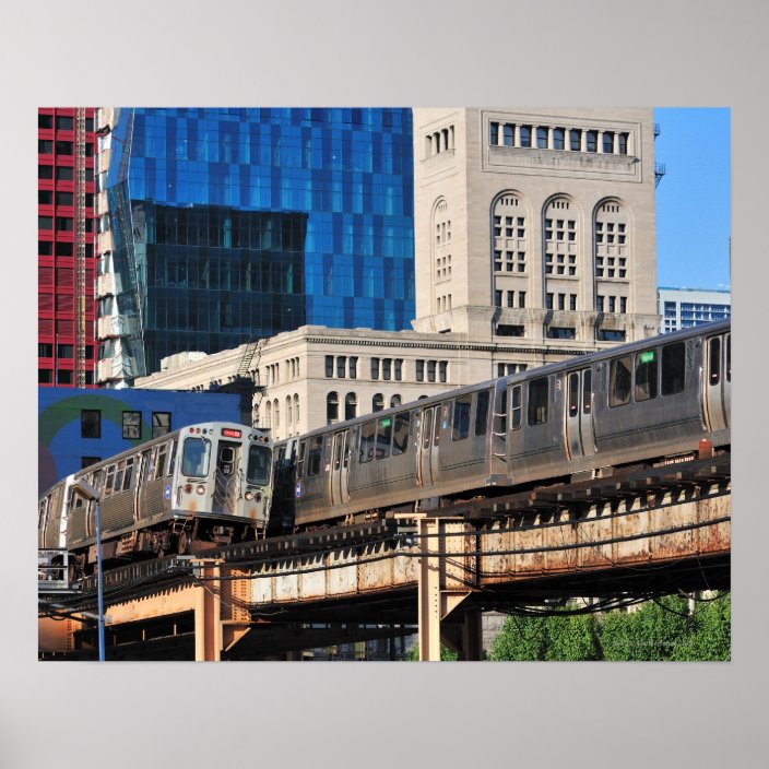 CTA rapid transit Orange Line and Green Line Poster | Zazzle.com