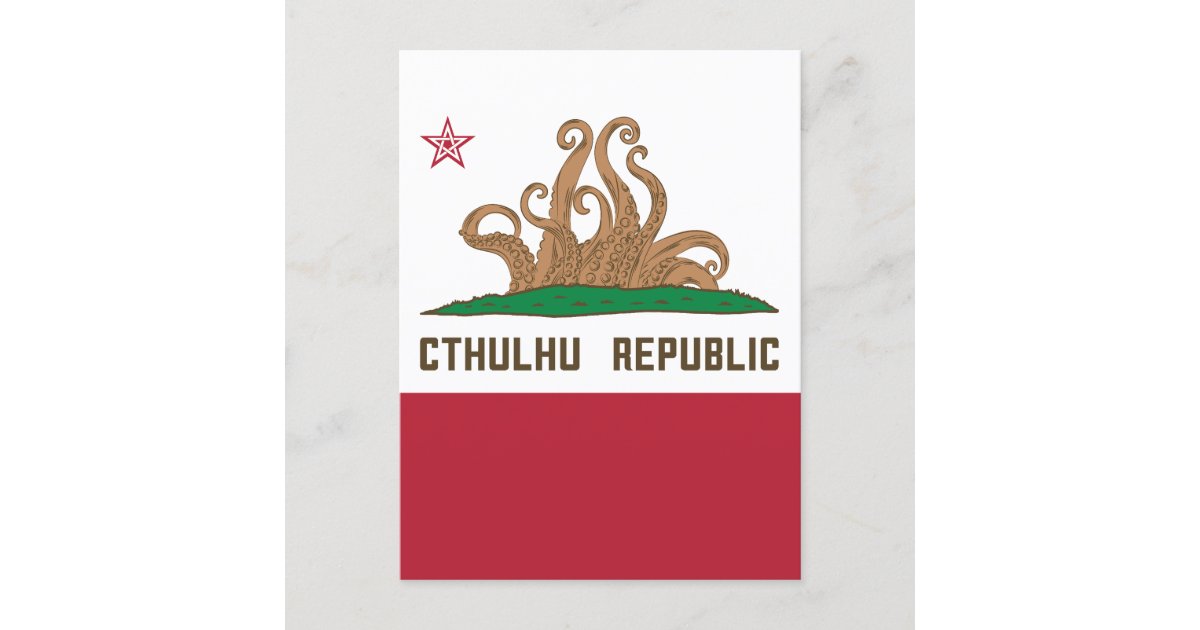 Cthulhu Republic California Flag Lovecraft Postcard | Zazzle
