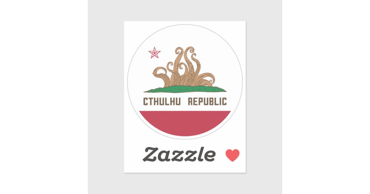 Cthulhu Republic California Flag Lovecraft Sticker | Zazzle