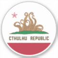 Cthulhu Republic California Flag Lovecraft Sticker | Zazzle