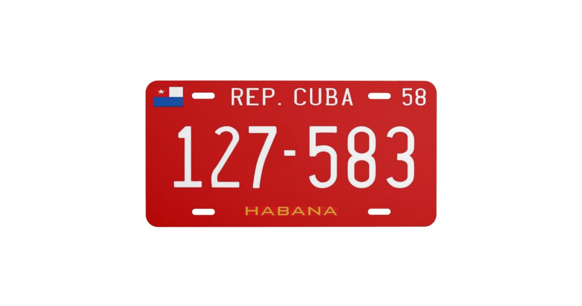 Cuba 1950's Metal License Plate (Havana) | Zazzle