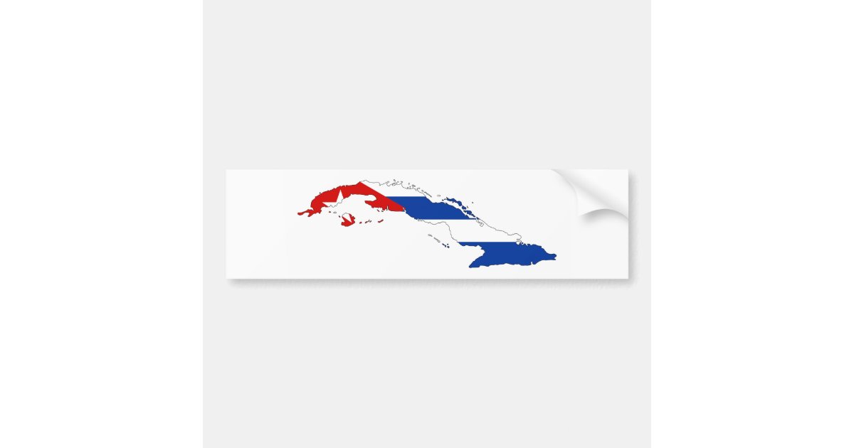 cuba country flag map shape silhouette bumper sticker | Zazzle
