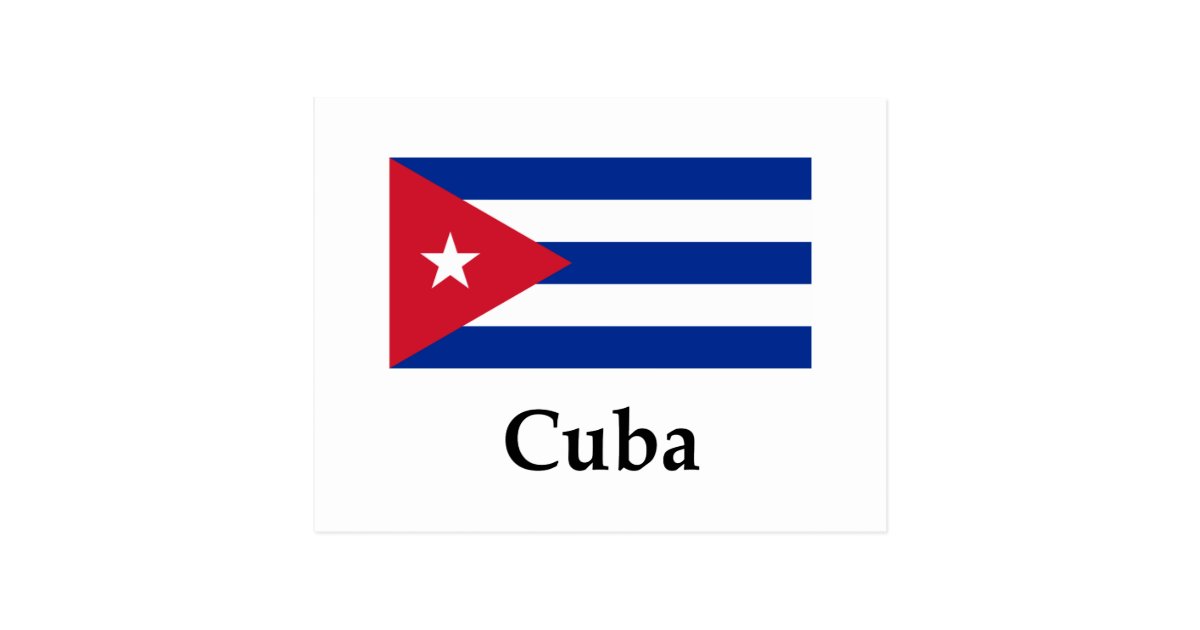 Cuba Flag And Name Postcard | Zazzle