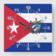 Cuba flag-coat of arms square wall clock | Zazzle