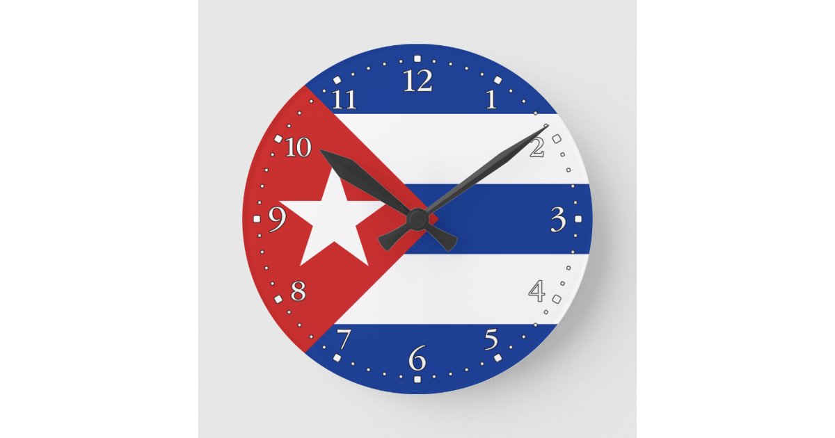 Cuba Flag Round Clock | Zazzle