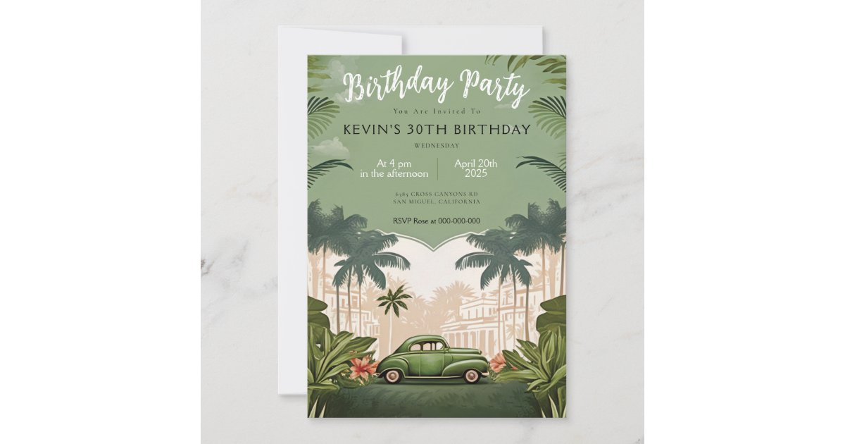 Cuba Havana Birthday Party Invitation | Zazzle