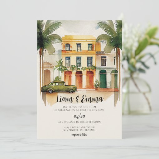 Cuba Havana Wedding Invitation destination wedding | Zazzle