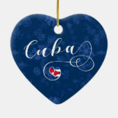 Cuba Heart, Christmas Tree Ornament, Cuban Ceramic Ornament | Zazzle