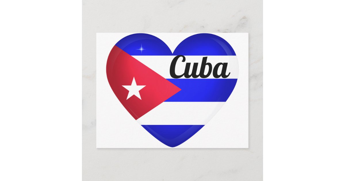 Cuba Heart Flag Postcard | Zazzle