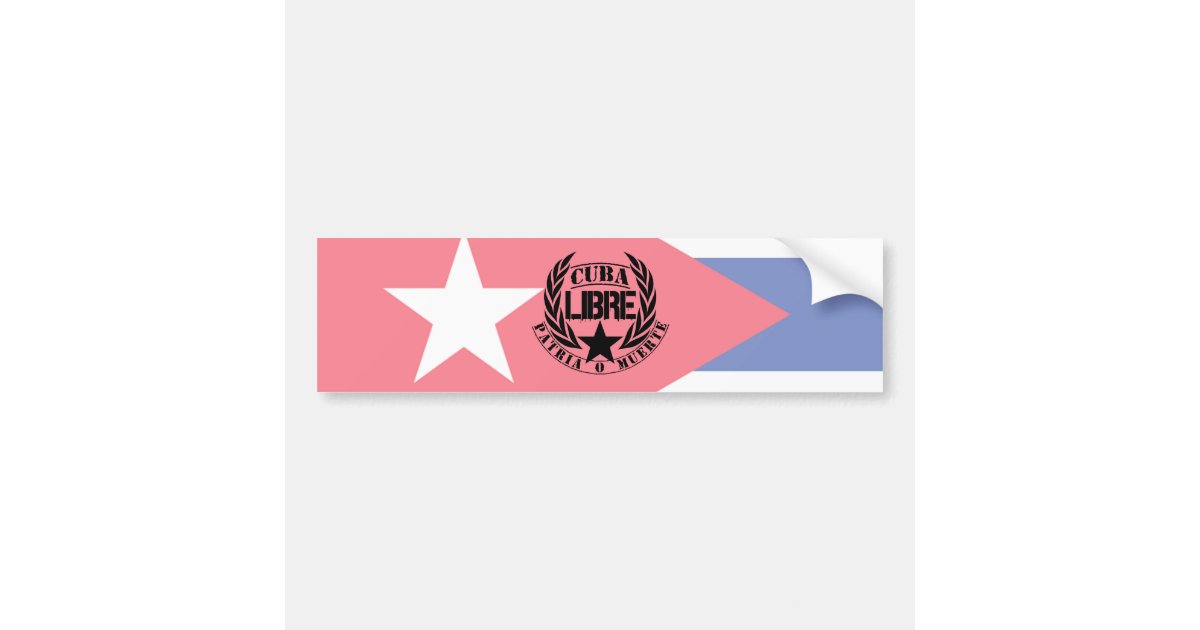 Cuba Libre Motto Laurels Bumper Sticker | Zazzle
