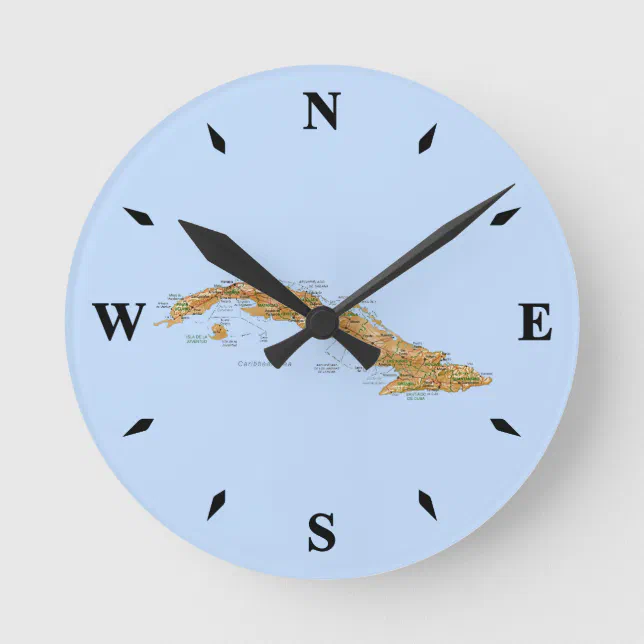 Cuba Map Clock | Zazzle
