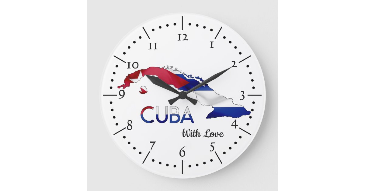 Cuba national flag large clock | Zazzle