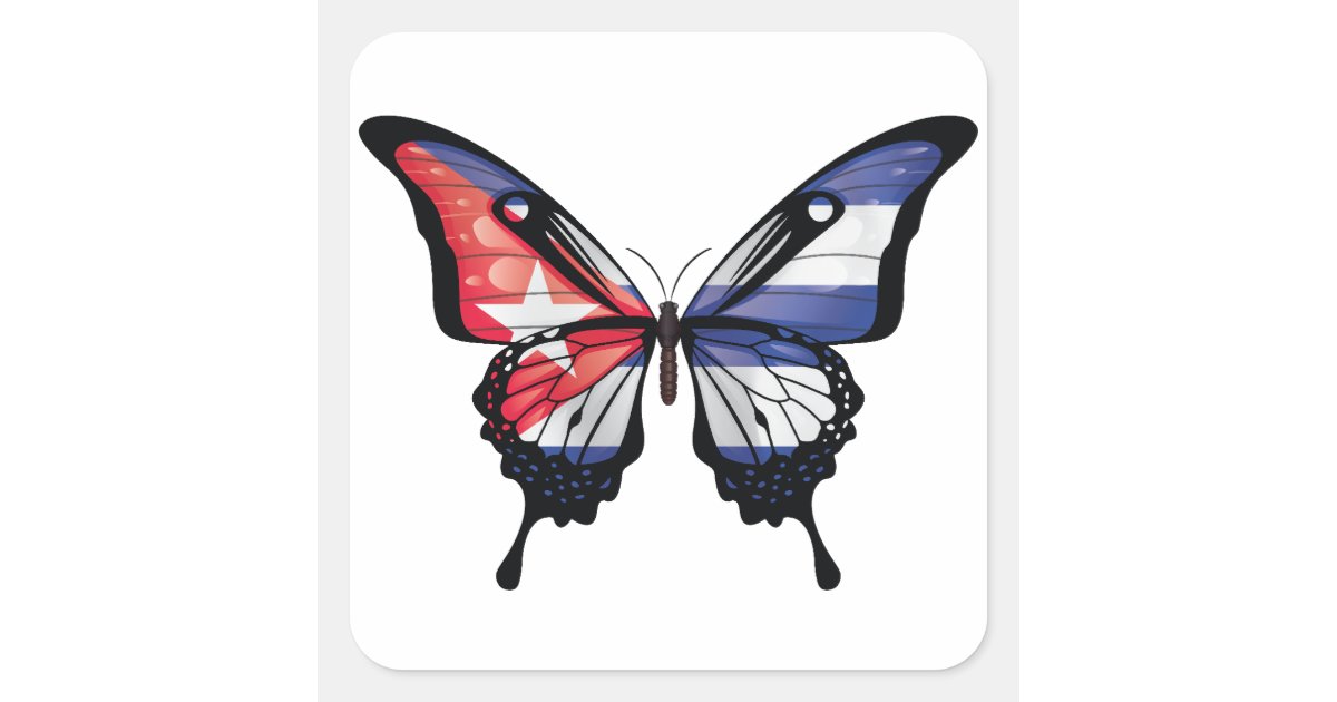 Cuba Swallowtail Butterfly Flag Sticker | Zazzle