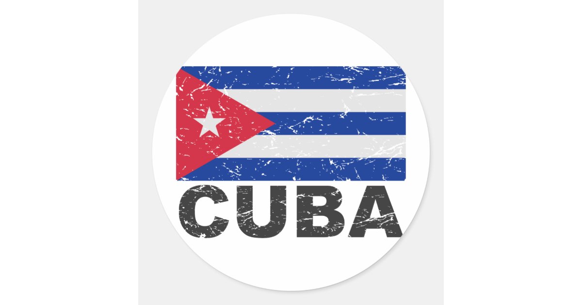 Cuba Vintage Flag Classic Round Sticker | Zazzle