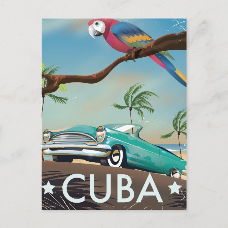 Cuba vintage retro Travel print Postcard | Zazzle