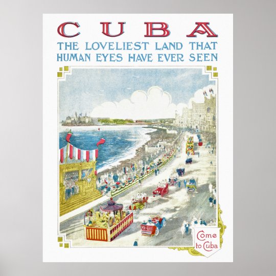 Cuba Vintage Travel Poster Restored | Zazzle.com