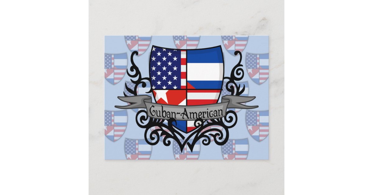 Cuban-American Shield Flag Postcard | Zazzle