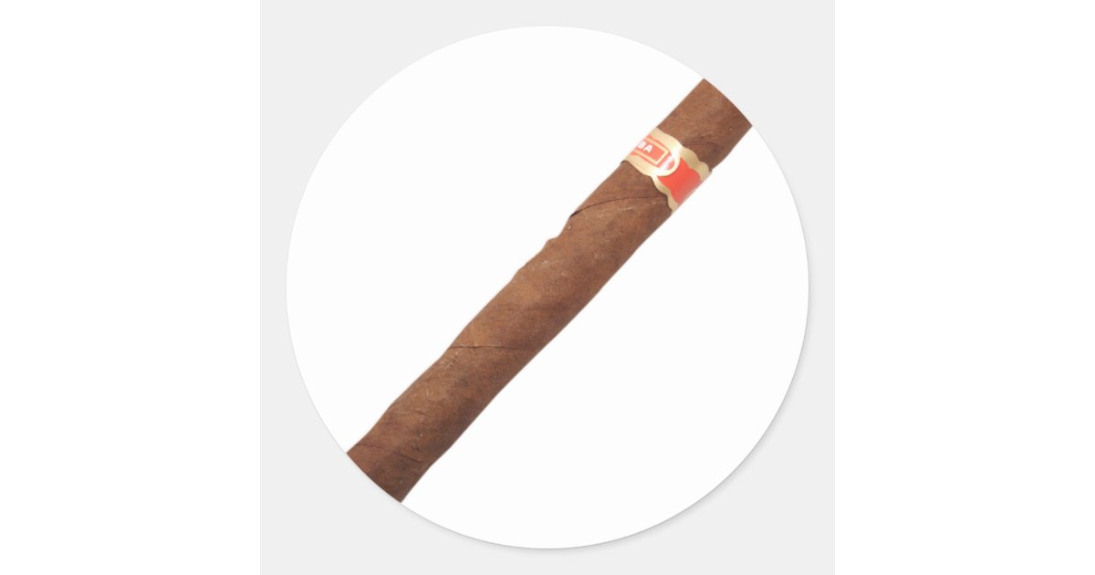 Cuban Cigar Classic Round Sticker | Zazzle