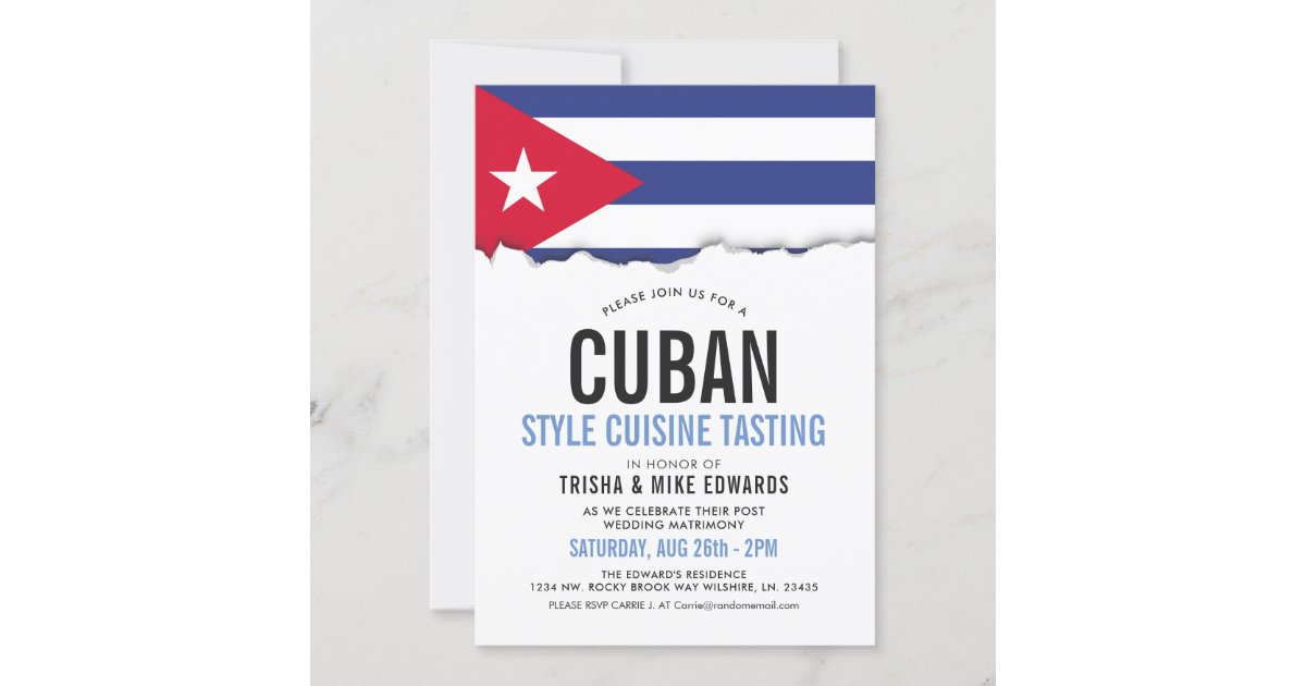 Cuban Cuisine | Party Flag Invite | Zazzle