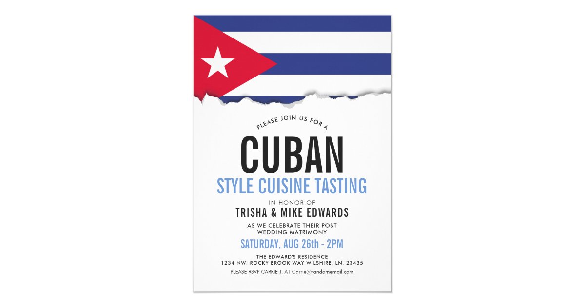 Cuban Cuisine | Party Flag Invite | Zazzle.com