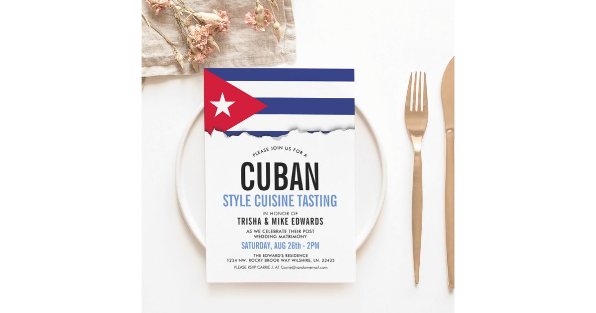 Cuban Cuisine | Party Flag Invite | Zazzle