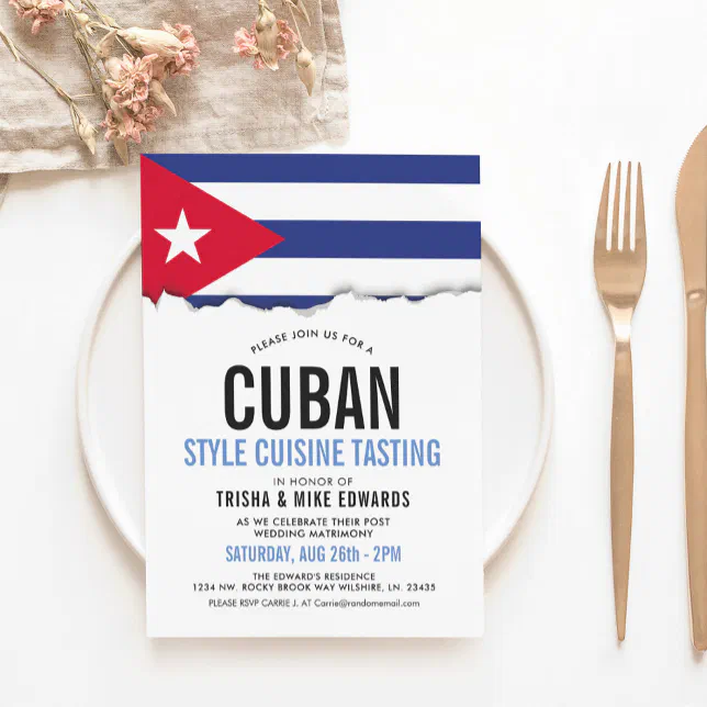 Cuban Cuisine | Party Flag Invite | Zazzle