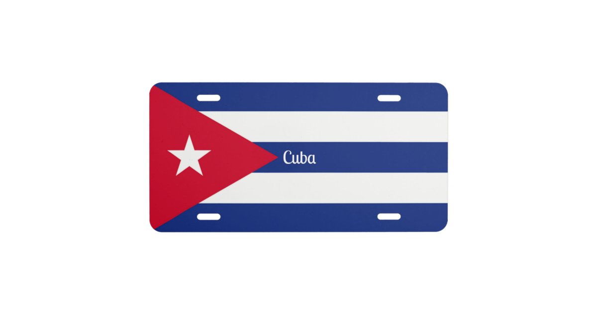Cuban Flag License Plate | Zazzle