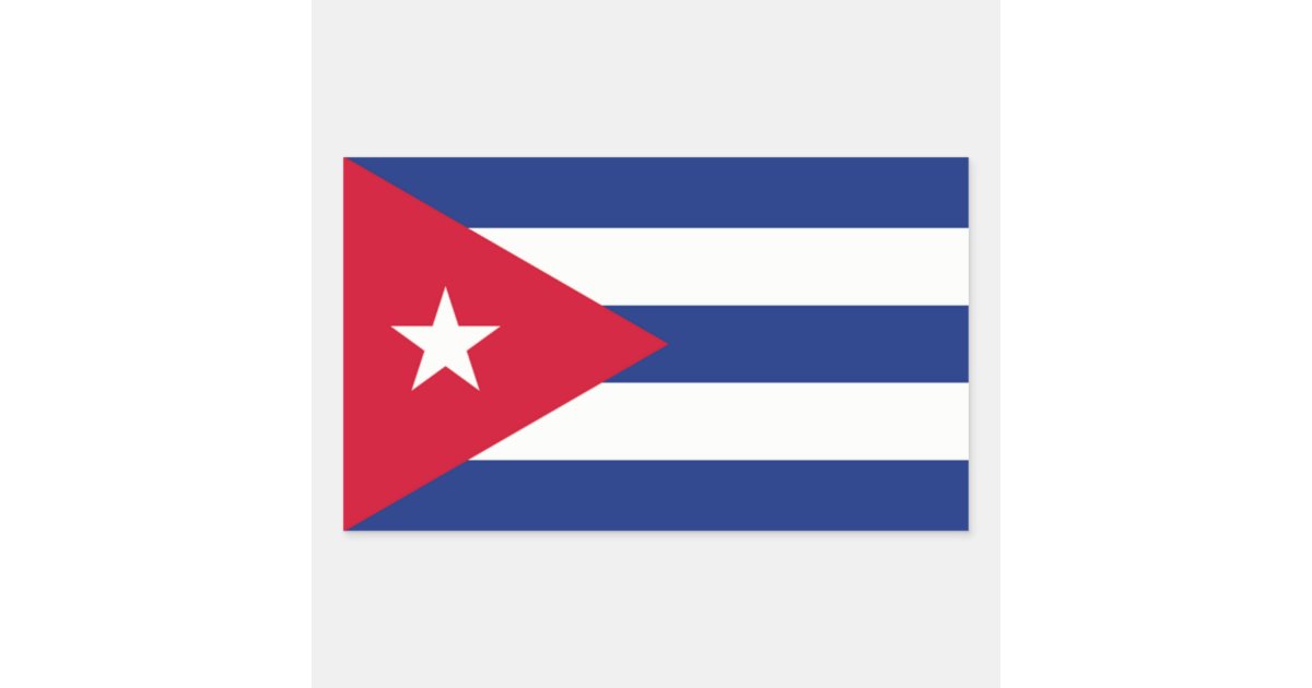 Cuban Flag Rectangular Sticker | Zazzle