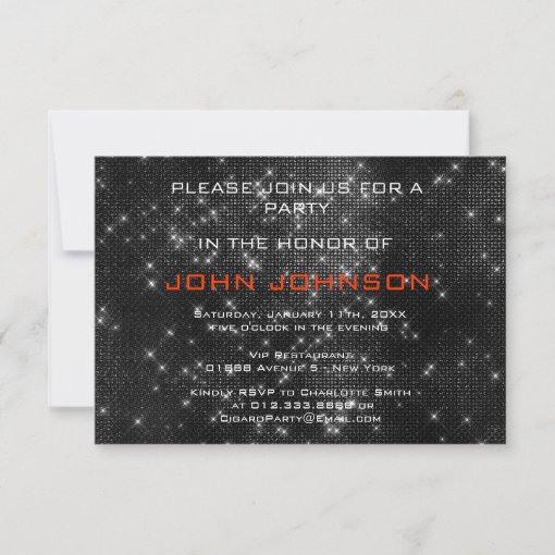 Cuban Havana Invitation Black Sparkly Night | Zazzle