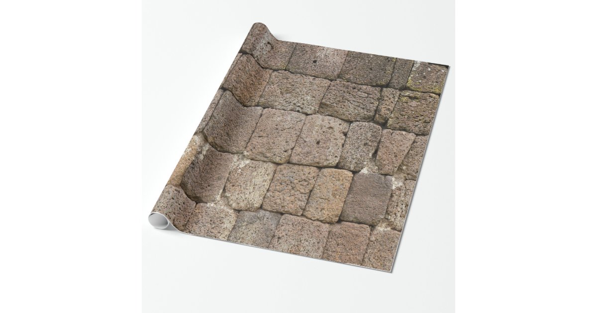 Cube Stone Wall Wrapping Paper | Zazzle