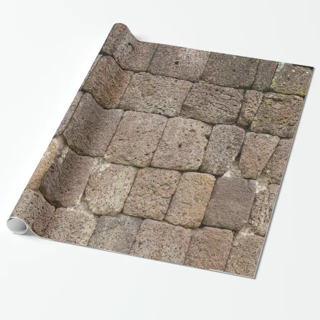 Cube Stone Wall Wrapping Paper | Zazzle