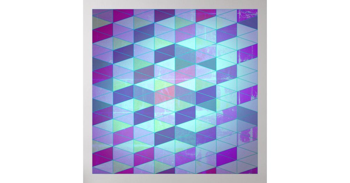 Cubes Into Triangles Geometric Pattern Poster | Zazzle