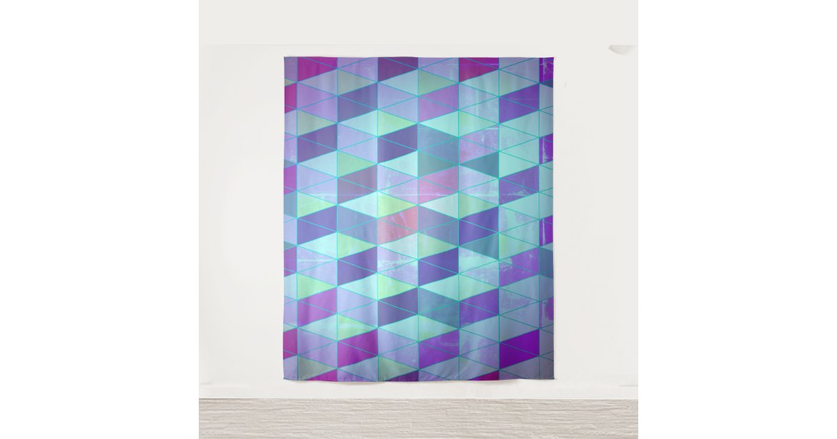 Cubes Into Triangles Geometric Pattern Tapestry | Zazzle