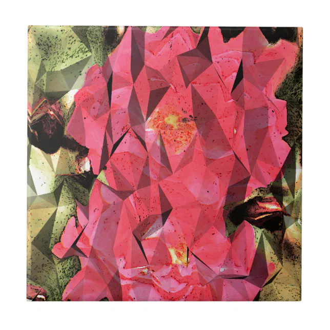 Cubist Abstract Roses Tile | Zazzle