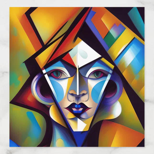 Cubist MERGE Faces Triptych Envelope Liner | Zazzle