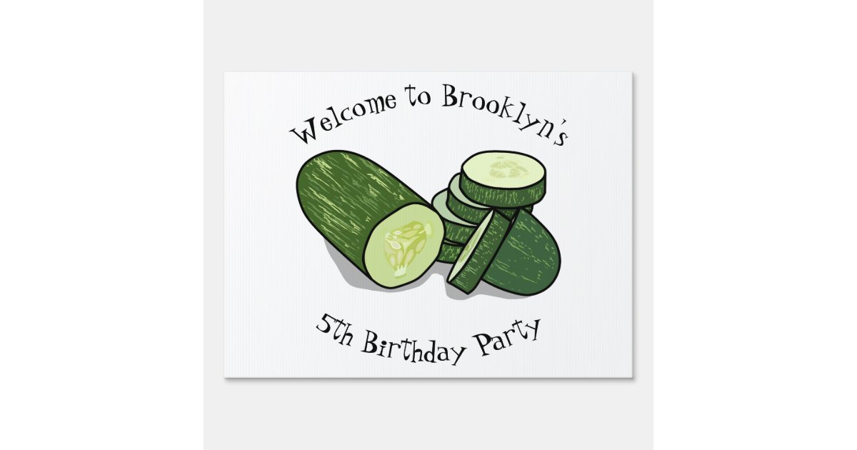 Cucumber cartoon illustration sign | Zazzle