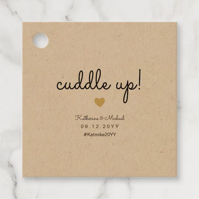 Cuddle Up Winter Wedding Blanket or Shawl Rustic Favor Tags | Zazzle