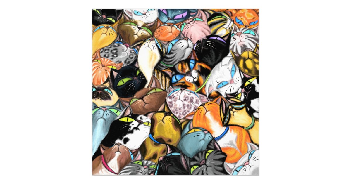 Cuddling Cats Poster | Zazzle