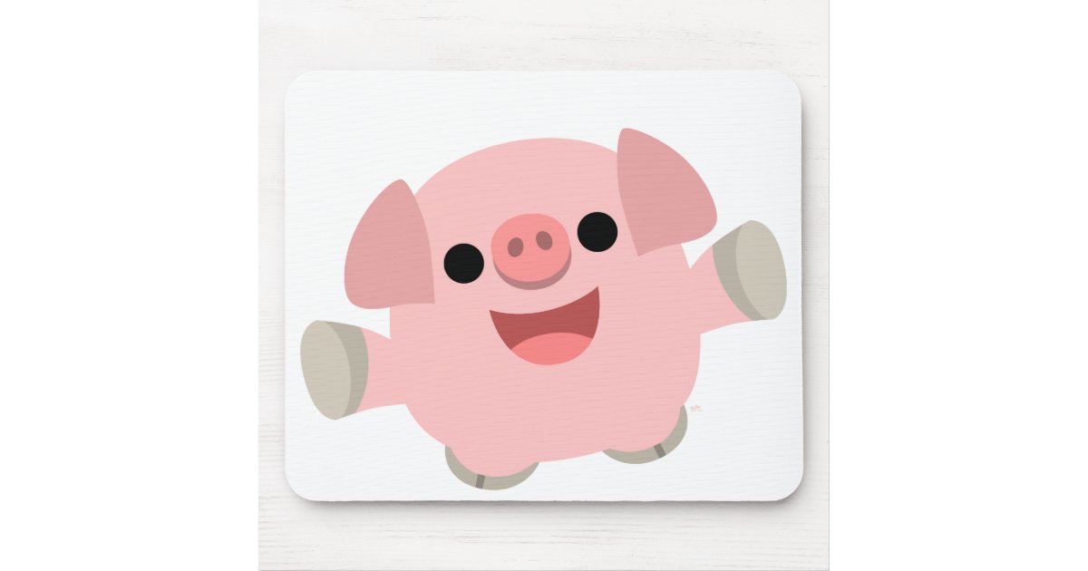 Cuddly Cartoon Pig mousepad | Zazzle