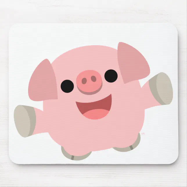 Cuddly Cartoon Pig mousepad | Zazzle