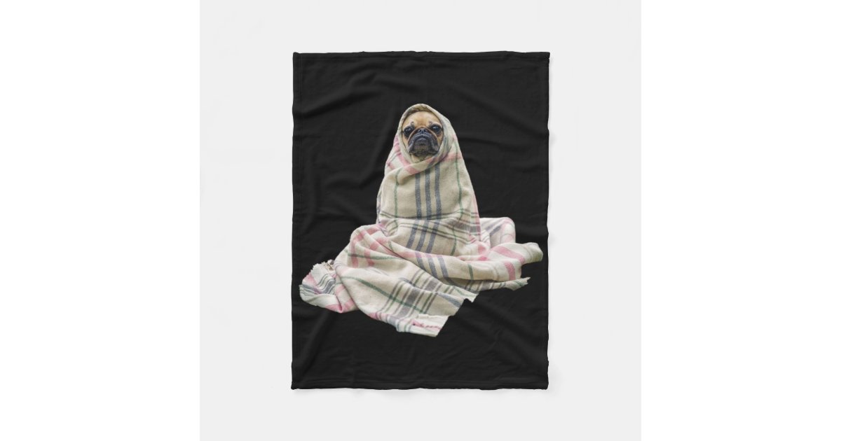 Cuddly Pug in a Blanket | Zazzle