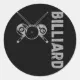 Cue Sports Billiards Classic Round Sticker | Zazzle