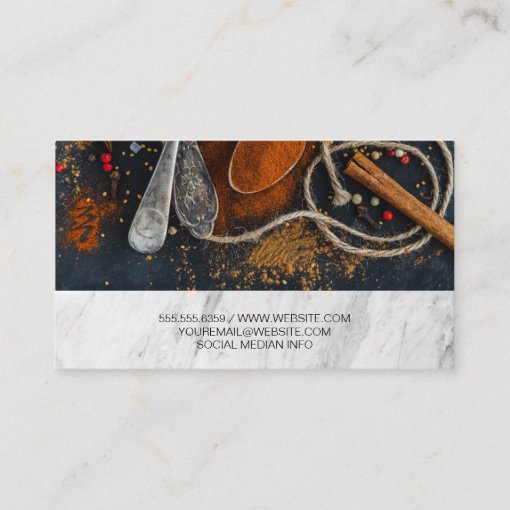 Culinary Arts | Spices Business Card | Zazzle