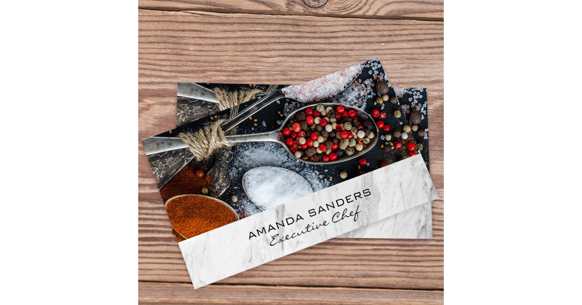 Culinary Arts | Spices on Spoons Business Card | Zazzle